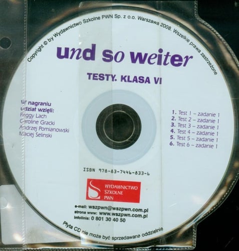 Und so weiter 3. Testy. Klasa 6 CD | Sklep EMPIK.COM