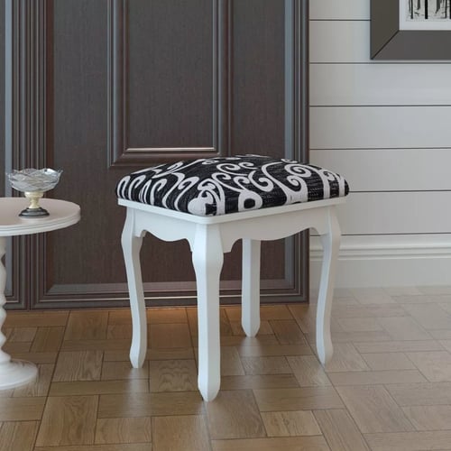 vidaXL Taboret do toaletki, czarny, tkanina - vidaXL | Sklep EMPIK.COM