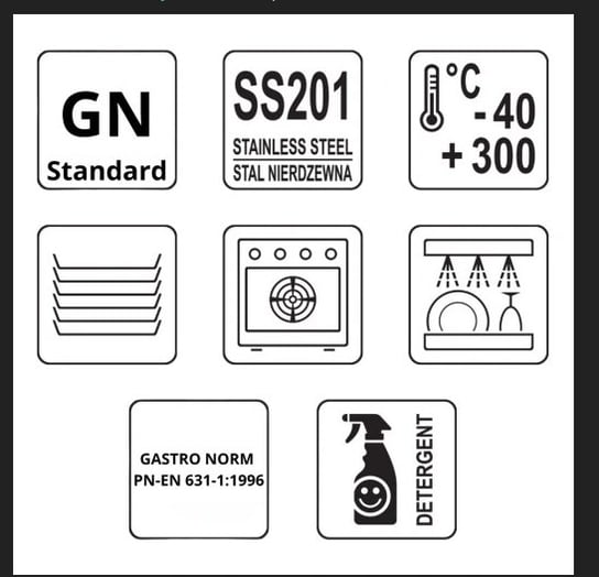 Pojemnik GN Mega-M stal nierdzewna 1/4 265x162x100mm (zestaw 10 szt ...