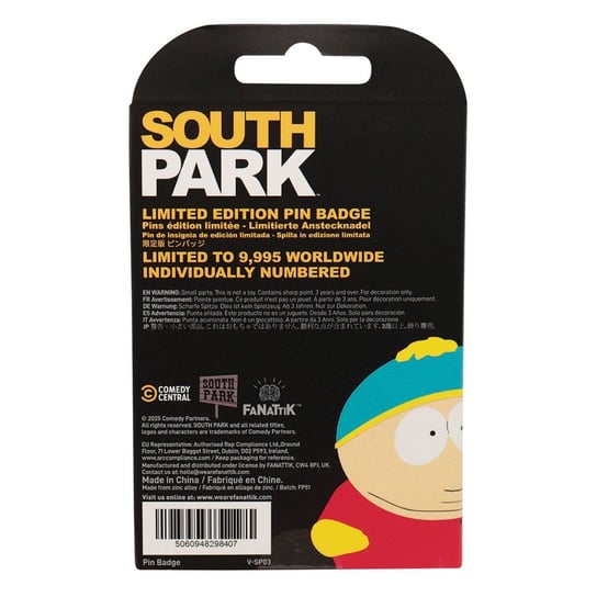 Limitowana Edycja Pin Badges Cartman Policjant - South Park - Fanattik ...