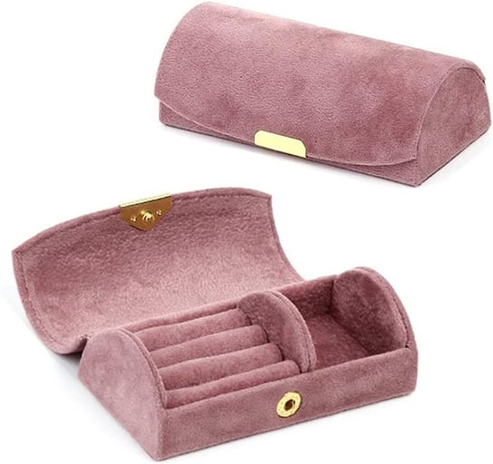 1 Pack Pink Portable Small Jewelry Box, Compact Portable Jewelry ...