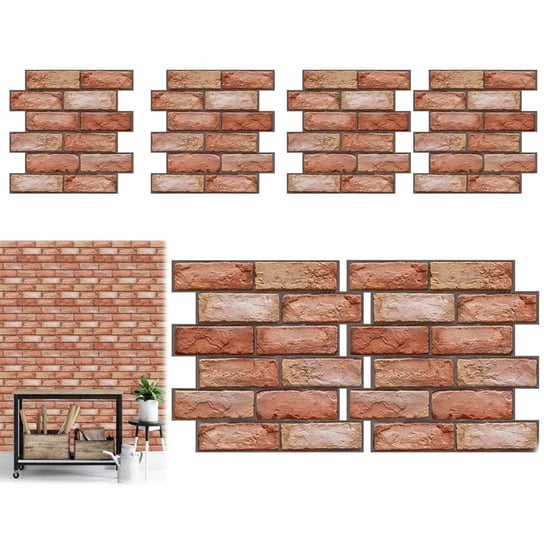 10x PANELE ŚCIENNE SAMOPRZYLEPNE CEGŁA TAPETA MUR 3D ZESTAW - Inna ...