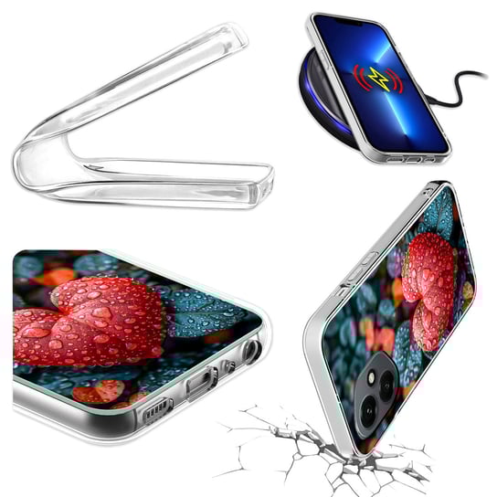 Etui do Honor X7d / 400 Smart Obudowa FOTO Case Plecki Serce + SZKŁO 9H ...