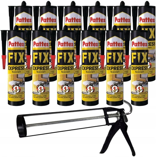 12X Klej Montażowy Pattex Fix Express 375G + Wyciskacz Szkieletowy Do ... 12X Klej Montażowy Pattex Fix Express 375G + Wyciskacz Szkieletowy Do ...