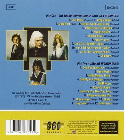 Edgar Winter Group With Rick Derringer + Jasmine Nightdreams (Remastered) - Winter Edgar ...