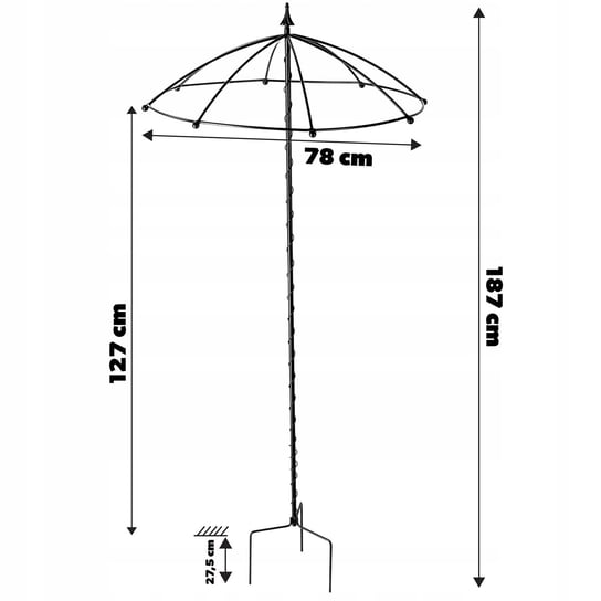 Parasolka Ogrodowa Róże Pnącza Bluszcz 190 cm - KADAX | Sklep EMPIK.COM