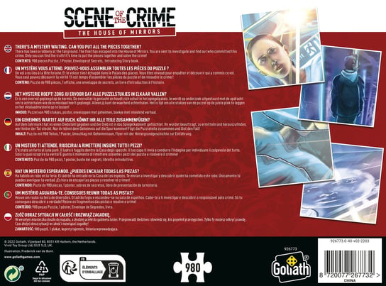 Goliath, Puzzle z grą kryminalną Scene of the Crime: House of mirrors ...