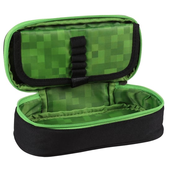 Minecraft, Piórnik Szkolny Jednokomorowy, Czarny, Zielony 21X10X5,5 Cm ...