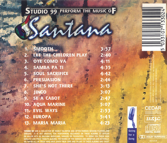 Studio 99 Perform Music Of Santana (Limited Edition) - Studio 99 ...