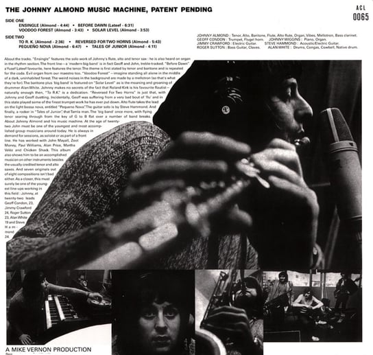 Patent, Pending (Limited Edition), płyta winylowa - Johnny Almond Music ...