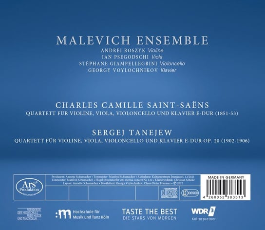 Taste The Best 6: Piano Quartets - Malevich Ensemble | Muzyka Sklep ...