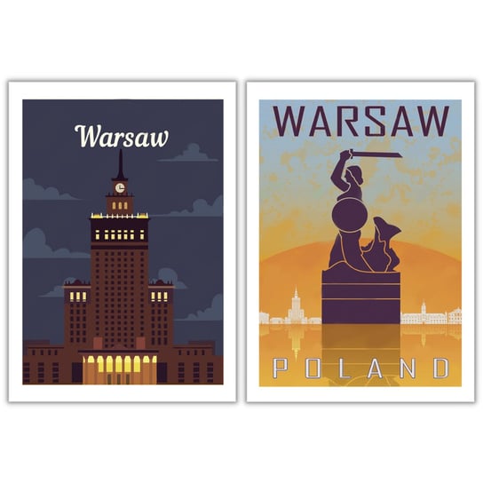Well Done Shop, Zestaw plakatów Warsaw Symbols, wym. 50x70 cm - Well ...