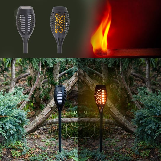 LAMPKI SOLARNE pochodnie ogrodowe dekoracyjne 12LED 4 sztuki - ikonka ...