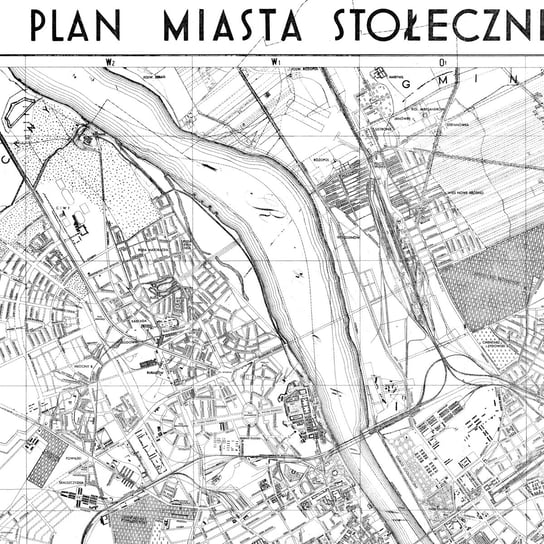 Plakat Warszawa plan miasta, stara mapa ścienna 1945 50x40 cm ...