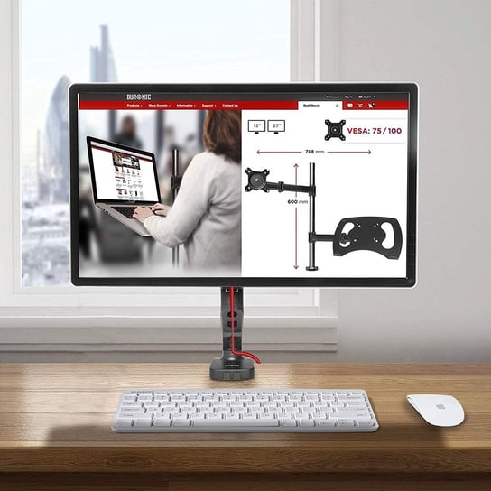Duronic DMDC5X1 Uchwyt monitora ze sprężyną gazową VESA 100 lub 75 do 6 ...