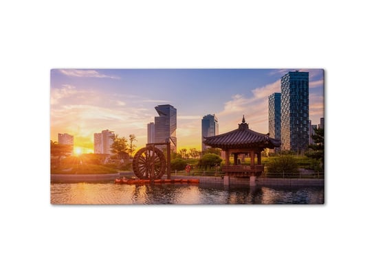 Obraz na płótnie HOMEPRINT, miasto Seul, zachód słońca, orientalny ...