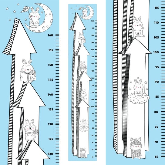 Miarka wzrostu ścienna Strzałki Niebieska Półprzezroczysty Podkład ...