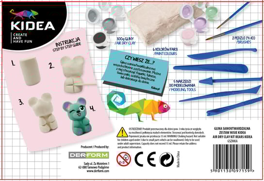 Glina samoutwardzalna zestaw misie Kidea - KIDEA | Sklep EMPIK.COM