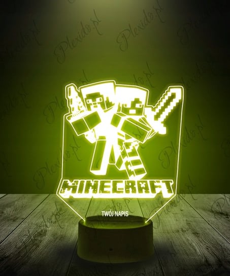 Lampka Na Biurko Nocna Minecraft 16Kolorów Led Plexido - Plexido ...