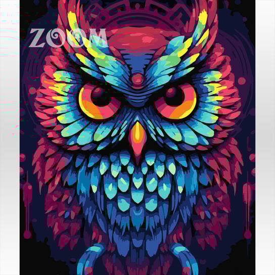 Sowi znak, sowa, ptak, noc, symbol, znak, malowanie po numerach ...