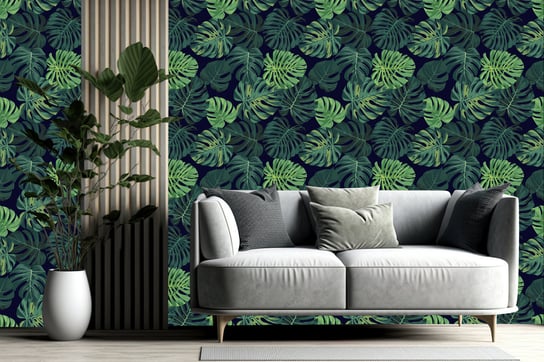 Tapeta W Rolce Duże Liście Tropikalne Monstera Rośliny Efekt 3D ...