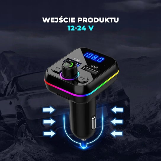 Transmiter Bluetooth Samochodowy Fm 2X Usb Rgb - ARNI | Motoryzacja EMPIK