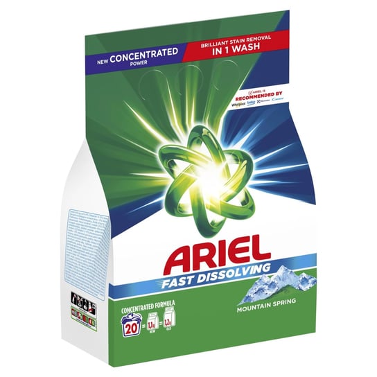 Ariel Fast Dissolving Mountain Spring Proszek Do Prania 1,1Kg (20 Prań ...