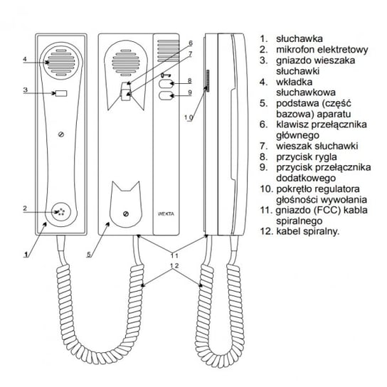 Domofon Unifon Analogowy Wekta Tk6 Biały 3+1, 5+1 - Wekta | Sklep EMPIK.COM