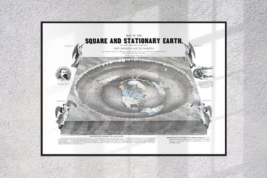 Mapa Płaskiej Ziemi Płaska Ziemia 1893 Prezent dla płaskoziemca 90x60 ...