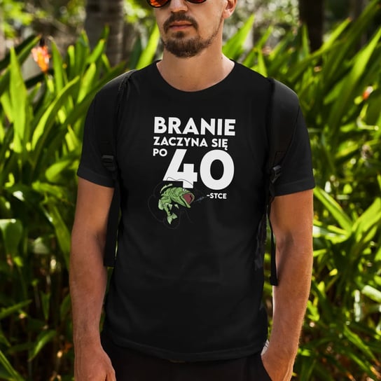 Branie zaczyna się po 40-stce! v2 - męska koszulka na prezent - Koszulkowy | Moda Sklep EMPIK.COM