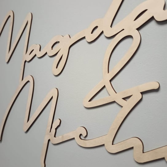 Imiona - drewniany napis, ozdoba na ścianę, szerokość: 60cm - Inna ...