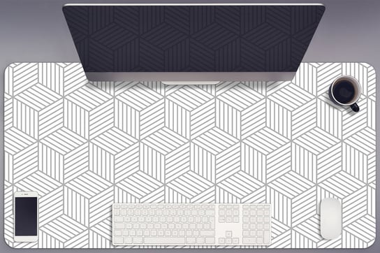 Podkładka na biurko z nadrukiem Sześciany wzór geometryczny 3D 90x45 cm ...
