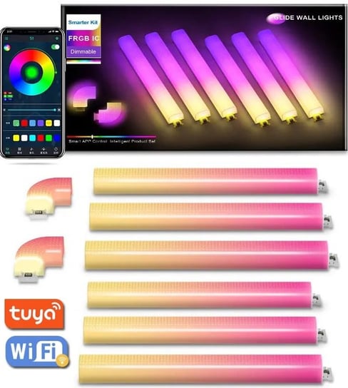 Inteligentne Panele Led 6+2 Lampa Ścienna Lightbar Rgbic Wifi Glide ...