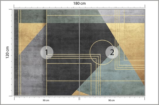 Fototapeta Do Salonu Abstrakcja Geometryczna Beton Mural 180cm X 120cm - Muralo | Sklep EMPIK.COM