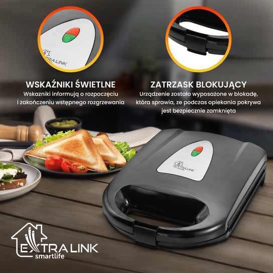 Opiekacz do kanapek DUŻY XXL Toster 4 KANAPKI sandwich + 1400W SJ-33 ...