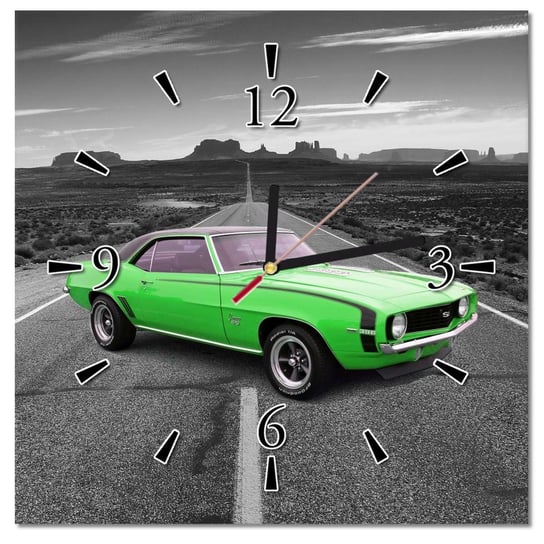 Zegar 30x30cm Zielone auto Autostrada - ZeSmakiem | Sklep EMPIK.COM