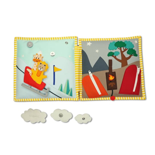 Książeczka Sensoryczna Duża, Quiet Book, Montessori - Podróżnik/ Jolly ...
