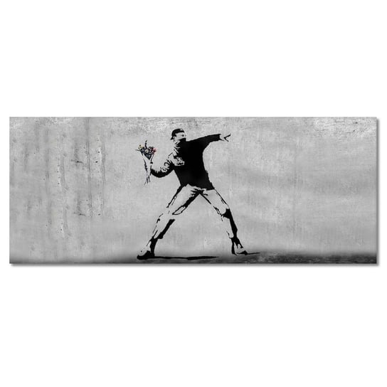 Obraz Banksy Miotacz kwiatów, 100x40cm - ZeSmakiem | Sklep EMPIK.COM