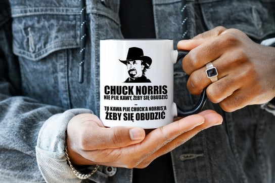 Kubek ceramiczny WNĘTRZE UCHO CZARNE CHUCK NORRIS Memy MiX, 330 ml ...