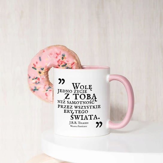 Kubek ceramiczny RÓŻOWY PREZENT CYTATY Z POWRÓT KRÓLA WZORY, 300 ml, StyleCouture - StyleCouture ...