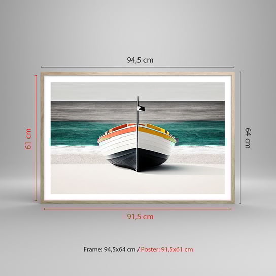 Obraz - Plakat - Na swoim miejscu - 91x61cm - Łódka Morze Nadmorski - Foto Plakaty na ścianę w ...