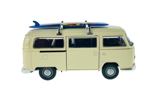 WELLY 1972 VW VOLKSWAGEN BUS T2 Z DESKĄ BEŻOWY 1:34 SAMOCHÓD NOWY ...