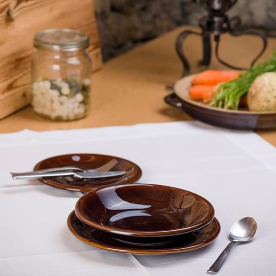 Talerze Obiadowe Zestaw Talerz Płytki Głęboki Z Kamionki 2 Szt. Talerzy ...