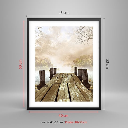 Obraz - Plakat - Łagodny smutek jesieni - 40x50cm - Krajobraz Jezioro ...