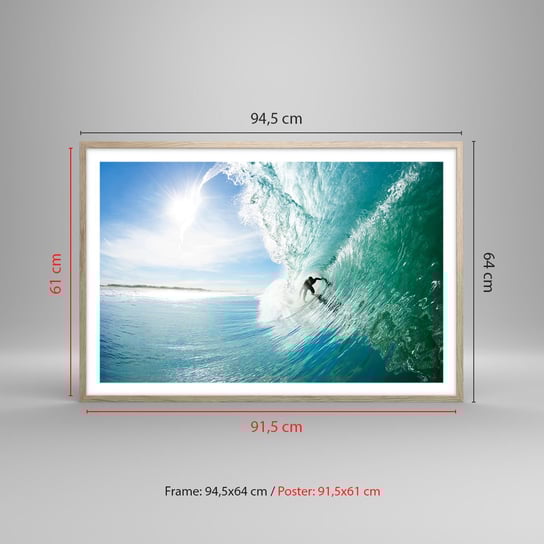 Obraz - Plakat - Zawsze na fali - 91x61cm - Krajobraz Ocean Surfer - Foto Plakaty na ścianę w ...
