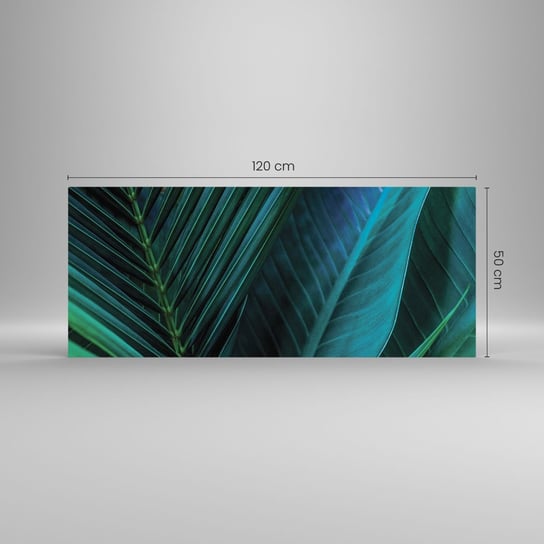 Obraz na szkle - Anatomia zieleni - 120x50cm - Zielone Liście Roślina Tropikalna Natura ...