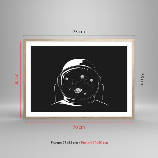 Obraz - Plakat - Niezły widok - 70x50cm - Astronauta Kosmos Wszechświat - Nowoczesny modny obraz ...
