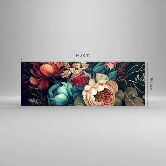 Obraz na szkle - XIX-wieczny czar - 140x50cm - Kwiaty Shabby Chic ...