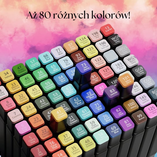 Markery Alkoholowe Dwustronne 80 Szt Pisaki Mazaki + Torba Zestaw ...