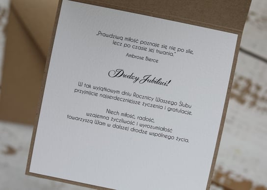 Rustykalna kartka życzenia z okazji 50. rocznicy ślubu - pięćdziesiąta rocznica ślubu - pomysł ...